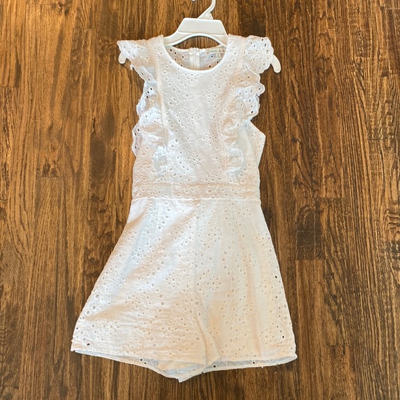 Pants & Jumpsuits | Allison And Kelly Sz S White Eyelet Junior Romper ...